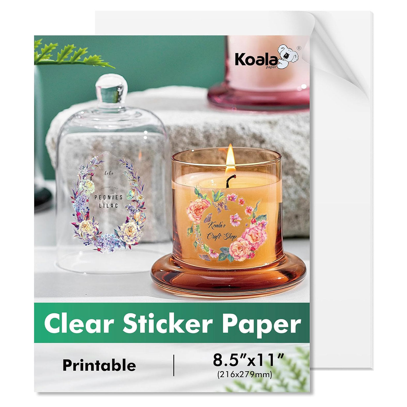 Koala Non-Waterproof Crystal Clear Vinyl Sticker Paper for Inkjet Prin ...