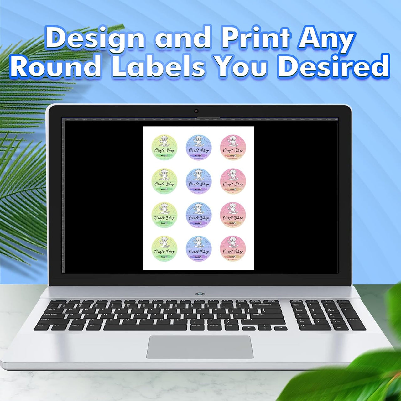 Koala Gold Round Labels Printable Circle Labels for Inkjet and Laser P ...