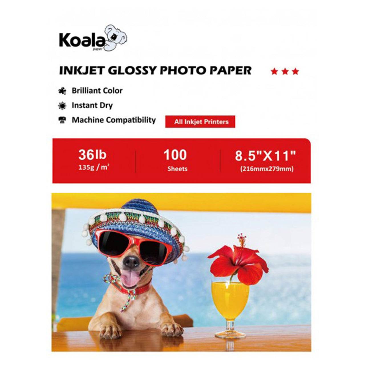 Koala 135gsm Inkjet Glossy Photo Paper 100 Sheets Used For Inkjet Prin ...