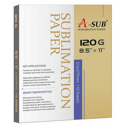 Buy A-SUB Sublimation Paper 125g, 120g, 105g – Fast Dry & Vibrant ...