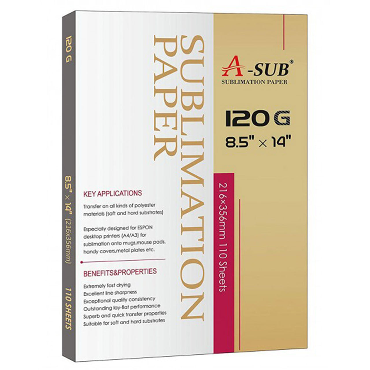 Buy A-SUB Sublimation Paper 125g, 120g, 105g – Fast Dry & Vibrant ...