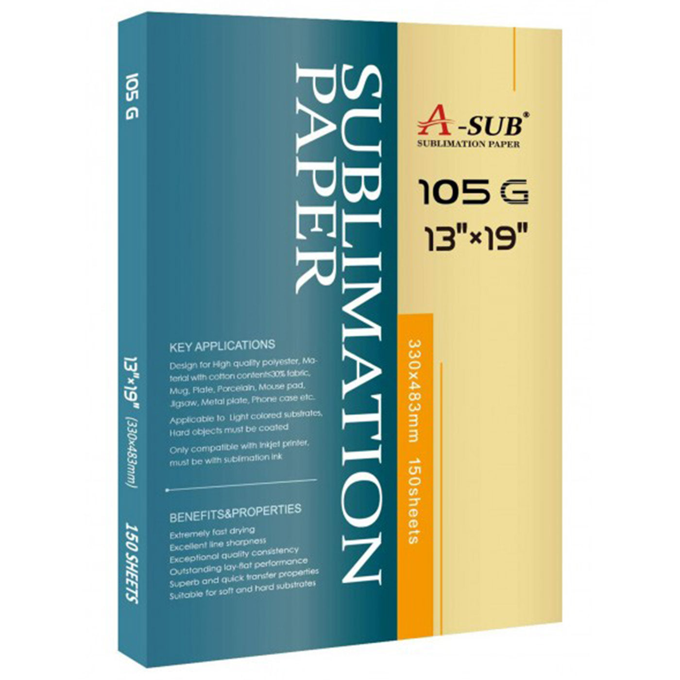 A-SUB Sublimation Paper 105gsm 110 Sheets Used For Inkjet Printers ...