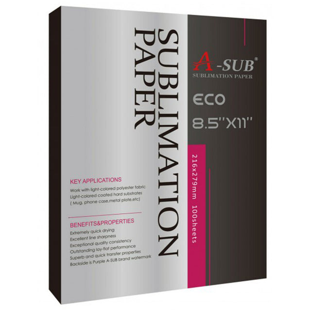 Buy A-SUB Sublimation Paper 125g, 120g, 105g – Fast Dry & Vibrant ...