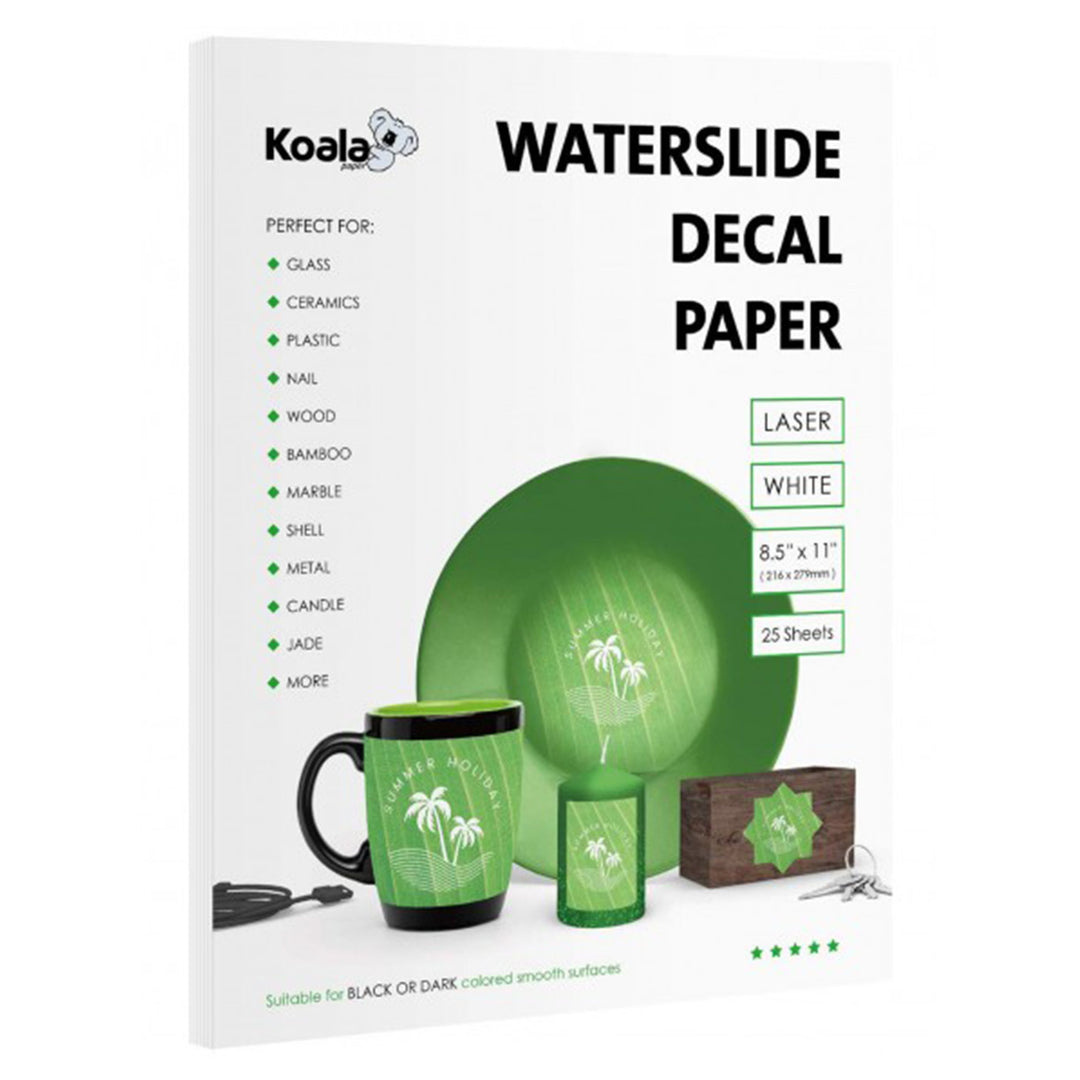 Koala Laser Waterslide Decal Paper - White - 25 Sheets – koalagp