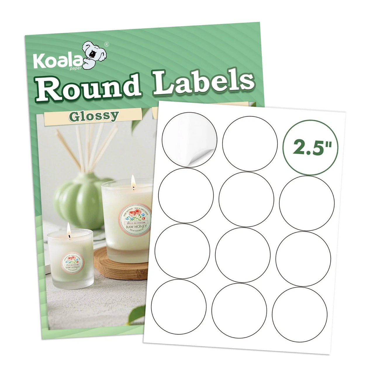 Koala Glossy Round Labels 2.5″ (300 Labels) – Printable Waterproof ...