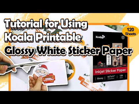 Koala Printable Glossy Sticker Paper 120 Sheets 8.5x11 Inches Full She ...