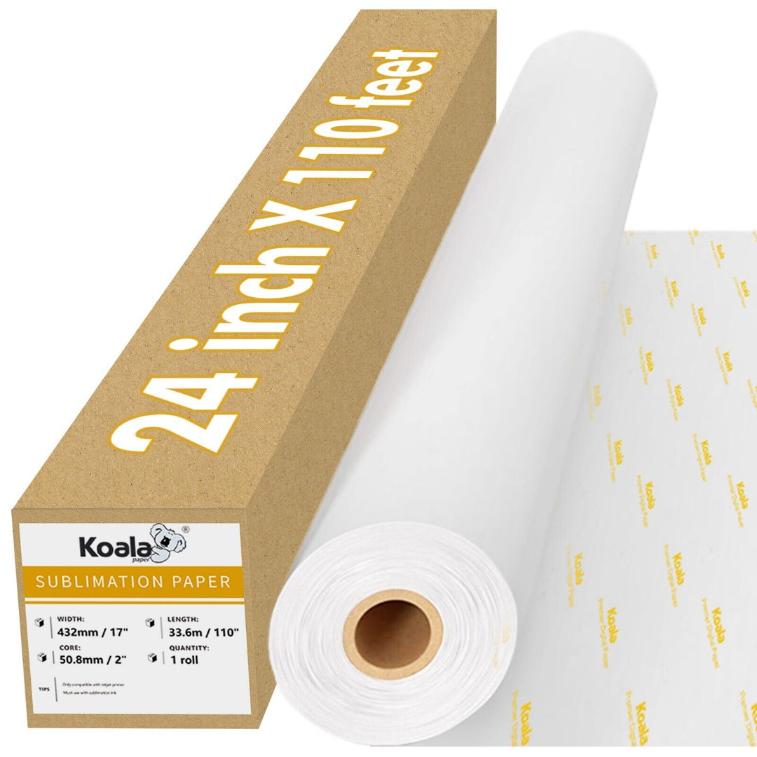 Koala 105gsm Sublimation Roll 24"x110' – Wide Format Transfer Paper for ...
