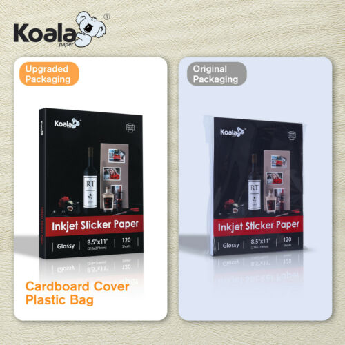 Koala Printable Glossy Sticker Paper 120 Sheets 8.5x11 Inches Full She – koalagp